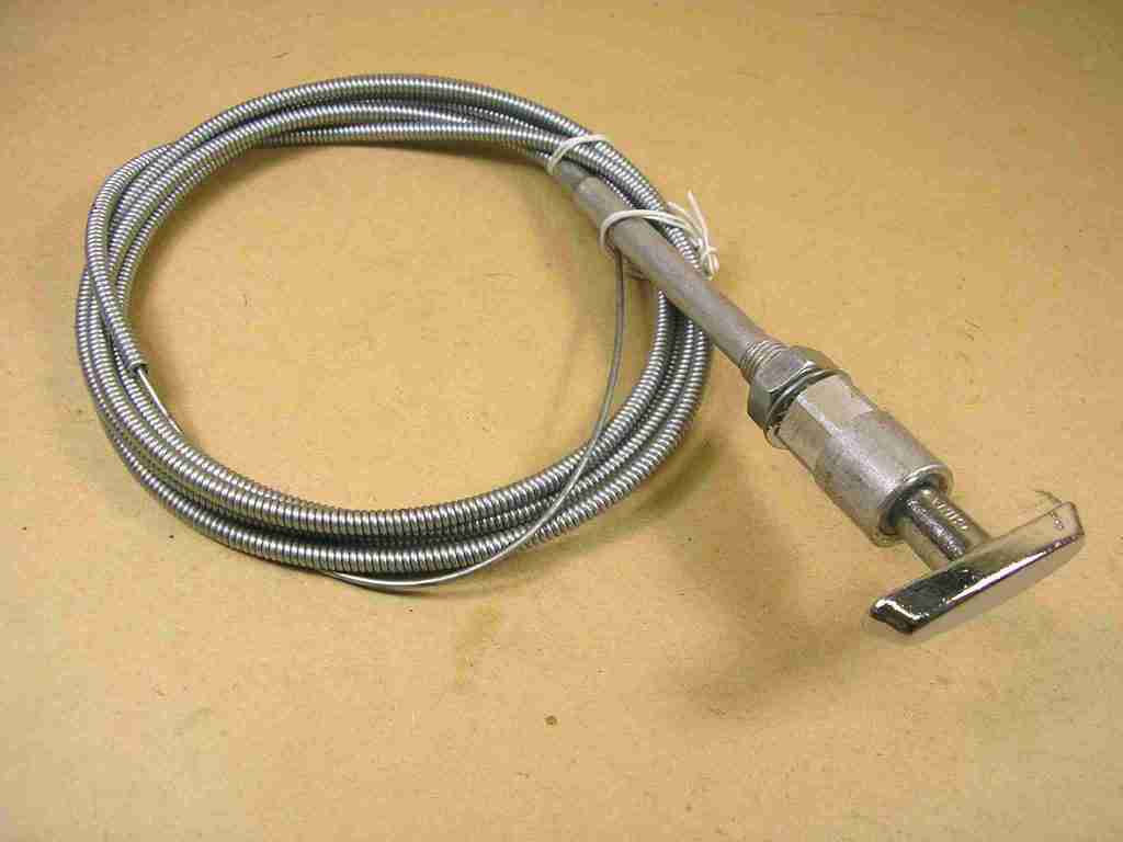 1926 1990 Universal Hood Release Cable w/ Chrome T-Handle, 96″ – CPR Parts