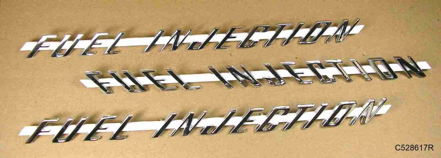 1957 Bonneville Front Fender Emblem “Fuel Injection” Plates, set of 3 ...