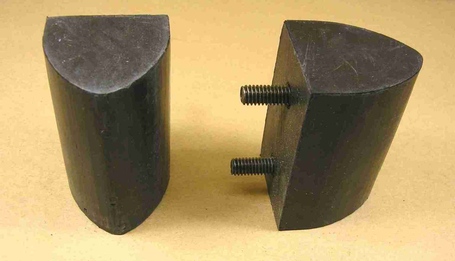 1958-60 Rear Spring Rebound Bumpers, pair, 1-3/4?x2-7/8 x2?, double ...