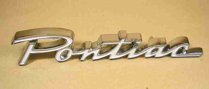 1961 full size grill emblem name plate “Pontiac” – CPR Parts