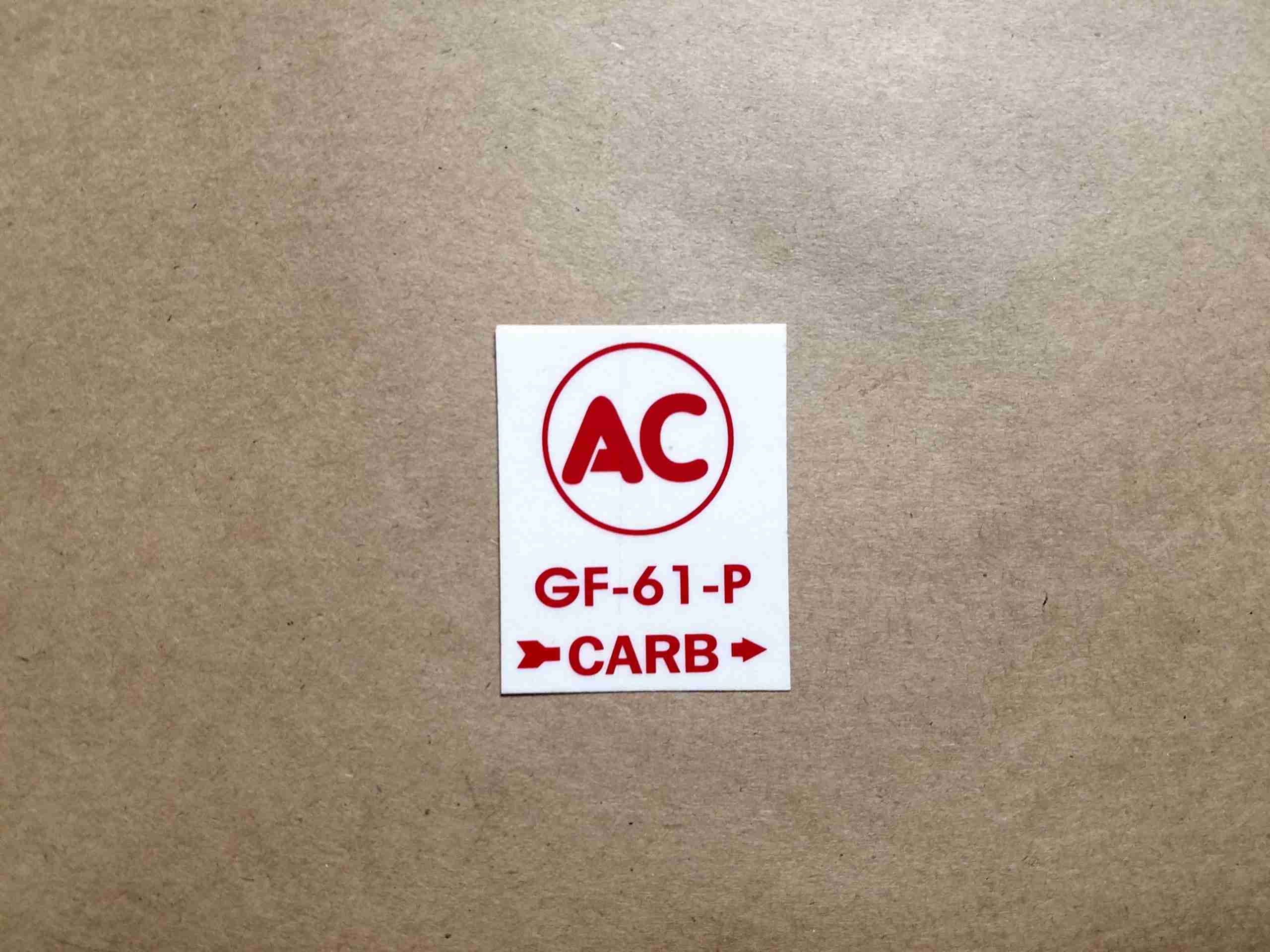 1957-66 Fuel Filter Decal for GF-61-P Inline Sealed Type Filter – CPR Parts